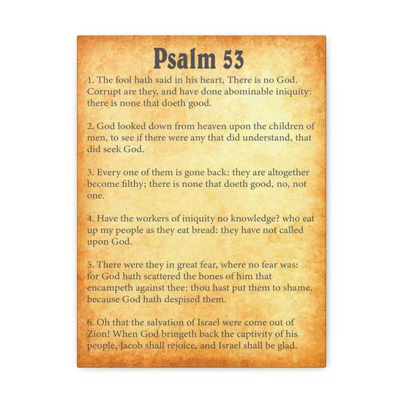 Express Your Love Gifts | Art | Scripture Sign Psalm 53 Chapter Gold Bible Canvas Christian Wall ...